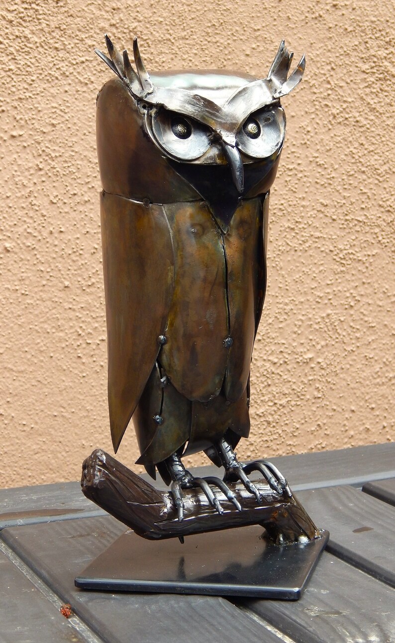 Steel Owl Sculpture - Etsy