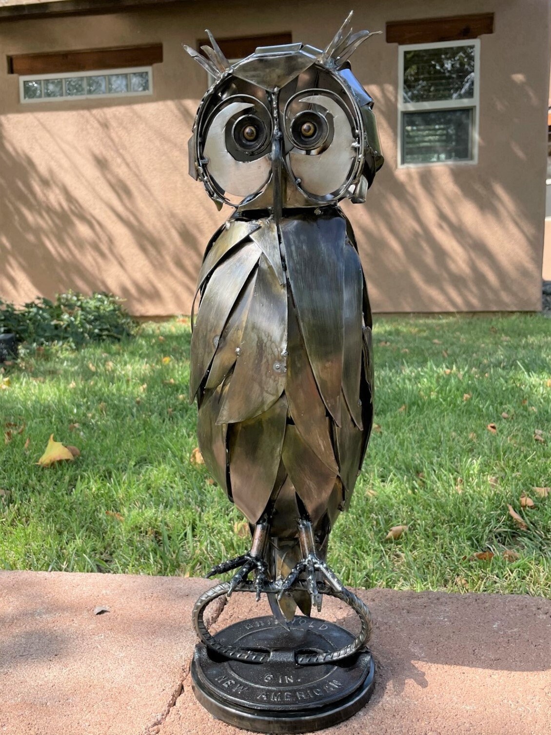 Steel Great Horned Owl Sculpture - Etsy