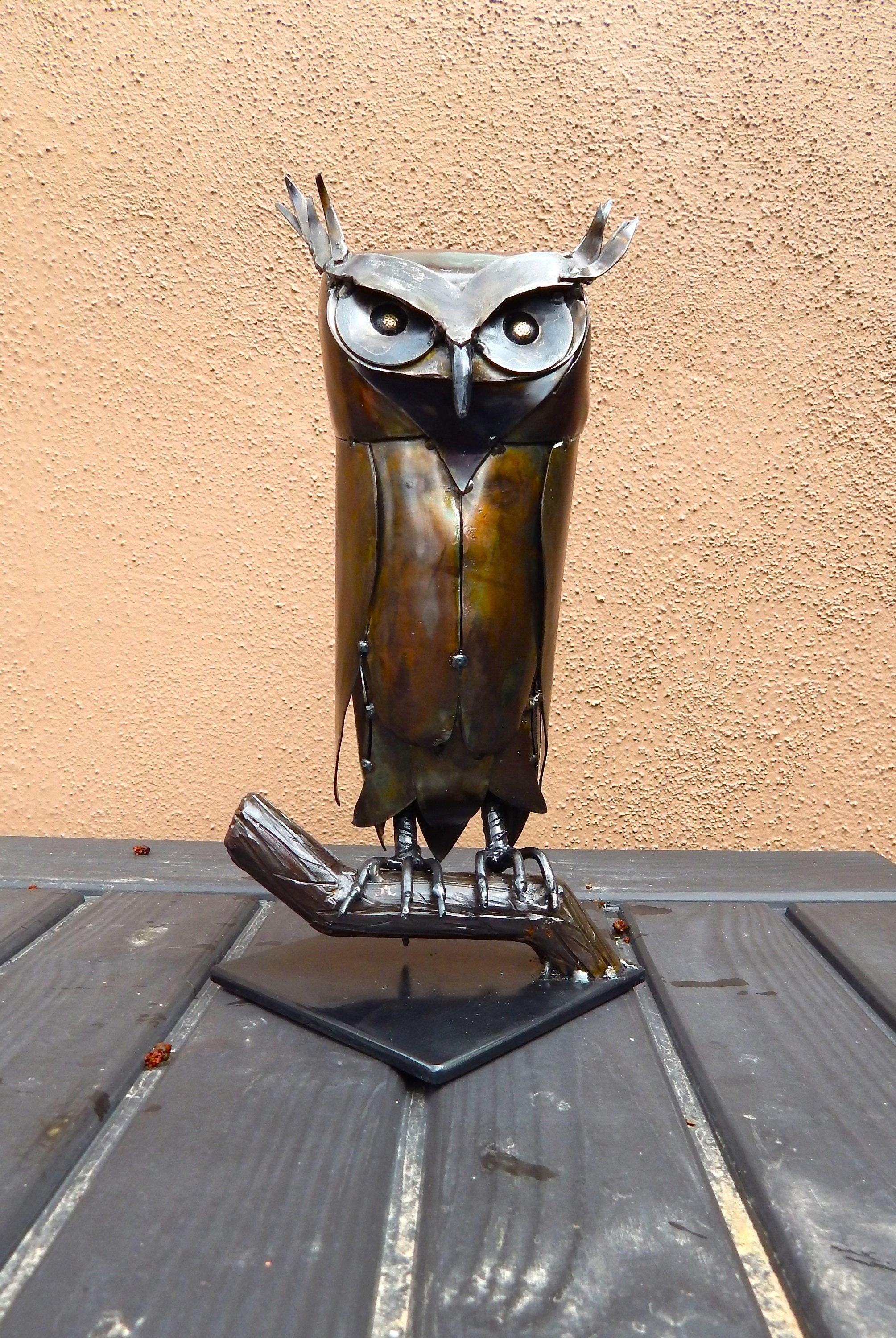 Steel Owl Sculpture - Etsy