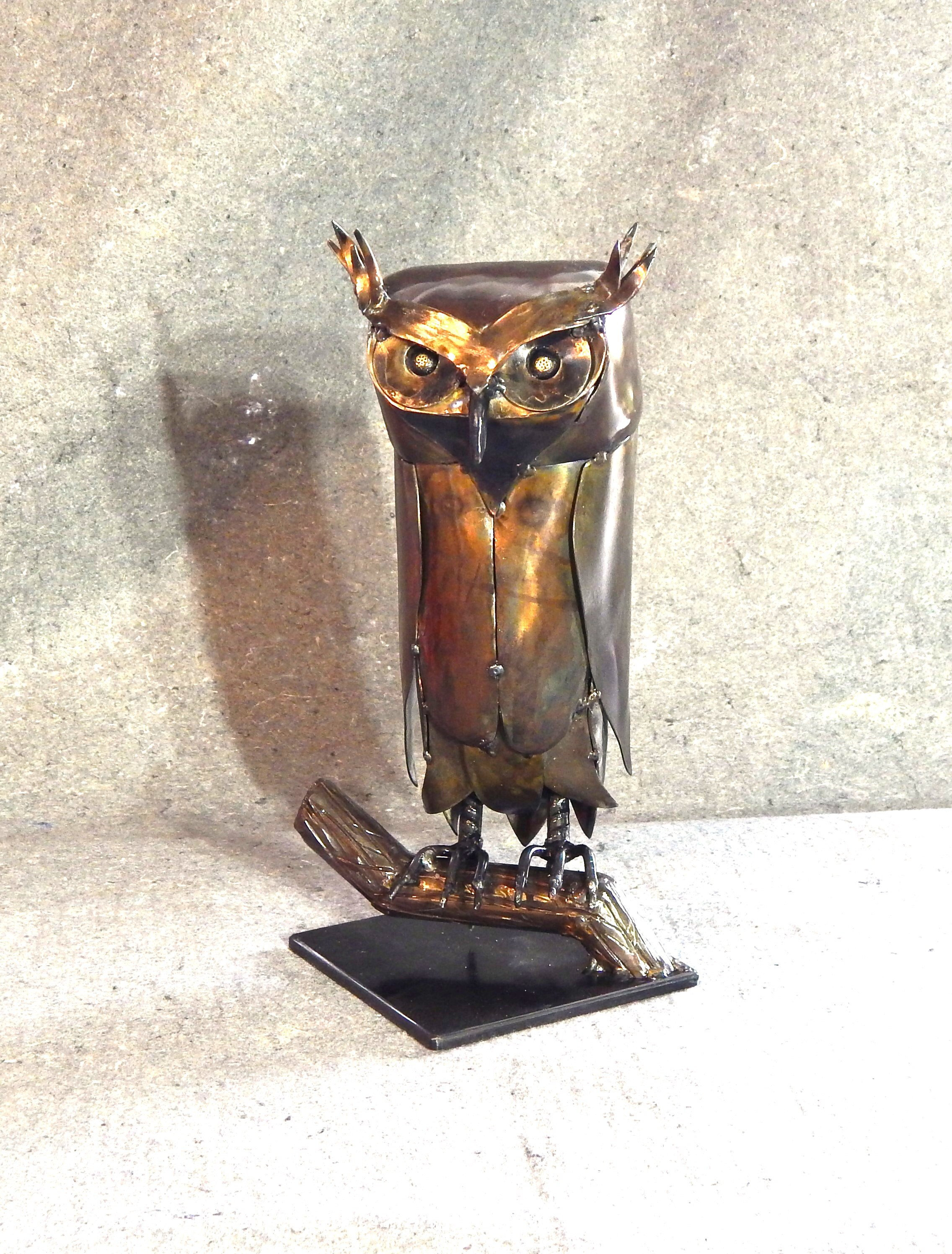 Steel Owl Sculpture - Etsy