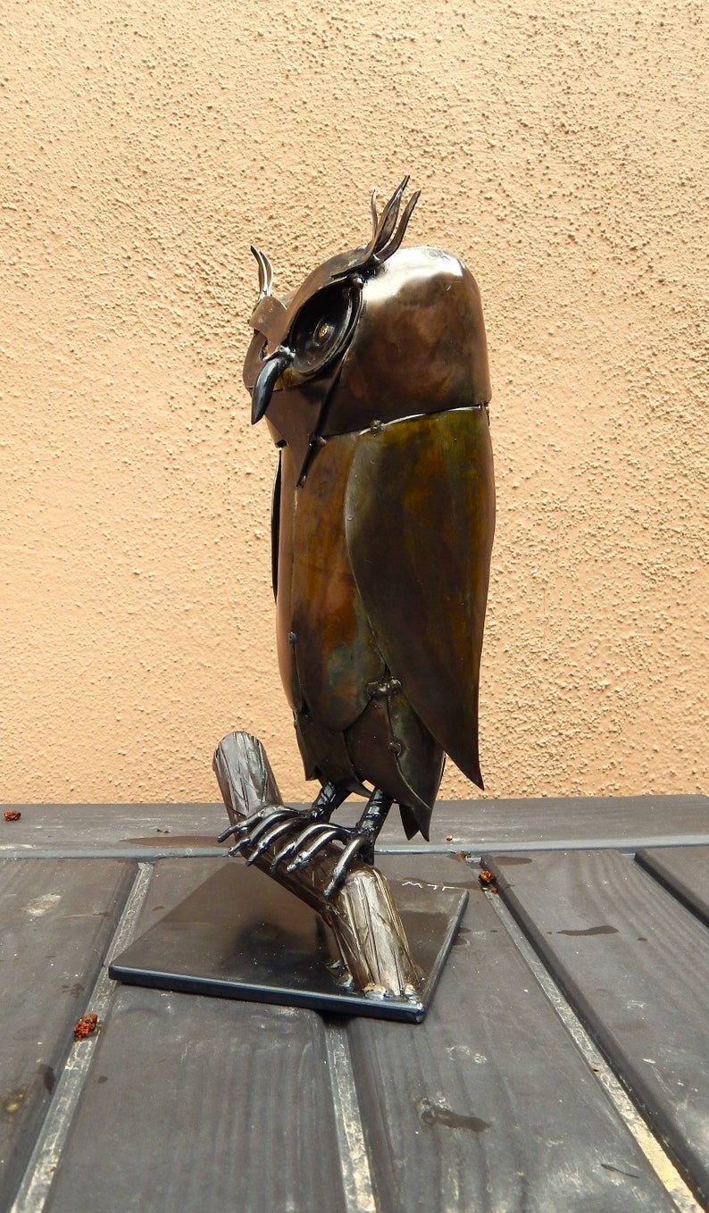 Steel Owl Sculpture - Etsy