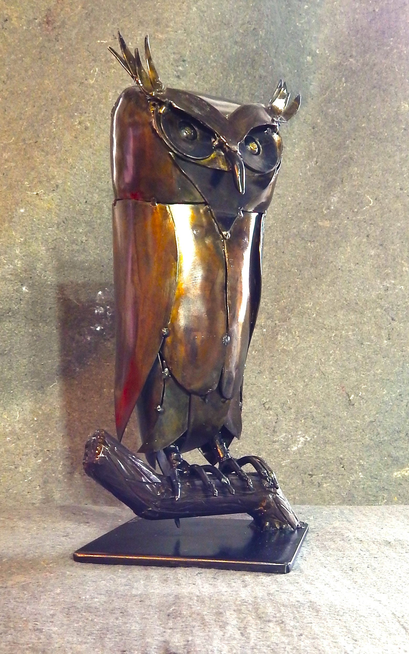 Steel Owl Sculpture - Etsy