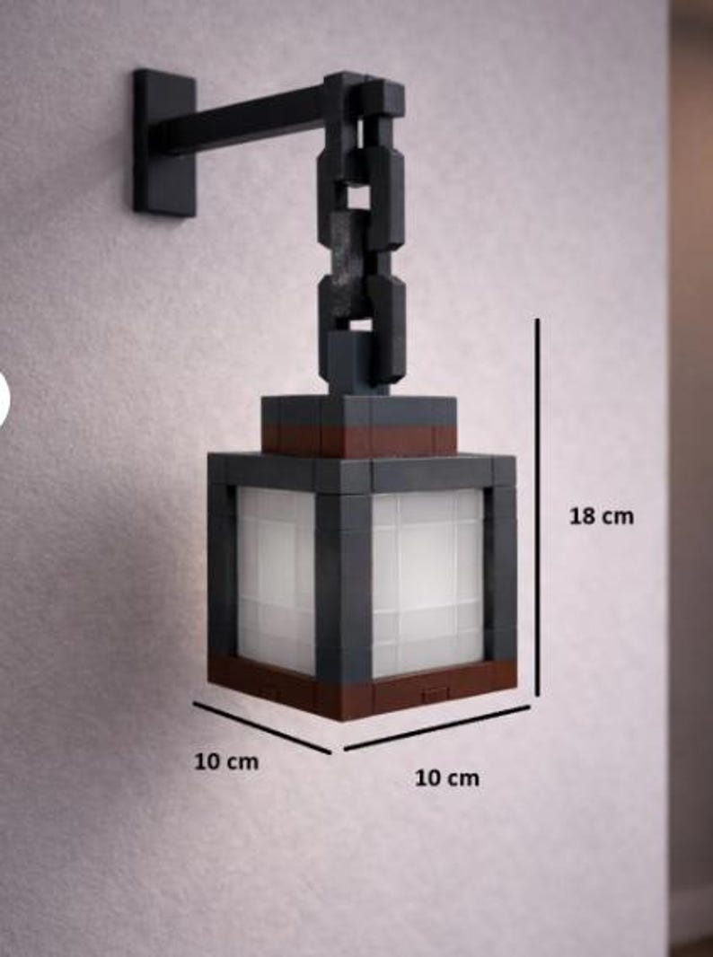 Lampe lanterne Minecraf, télécommande RGB, veilleuse, chaîne murale ...