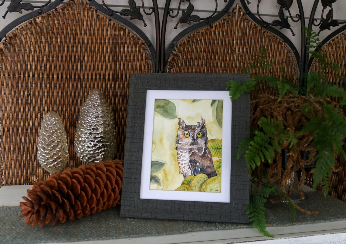 Screech Owl Fine Art Print Watercolor Painting Reproduction Owl Giclée ...