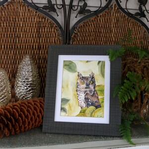 Screech Owl Fine Art Print Watercolor Painting Reproduction Owl Giclée ...