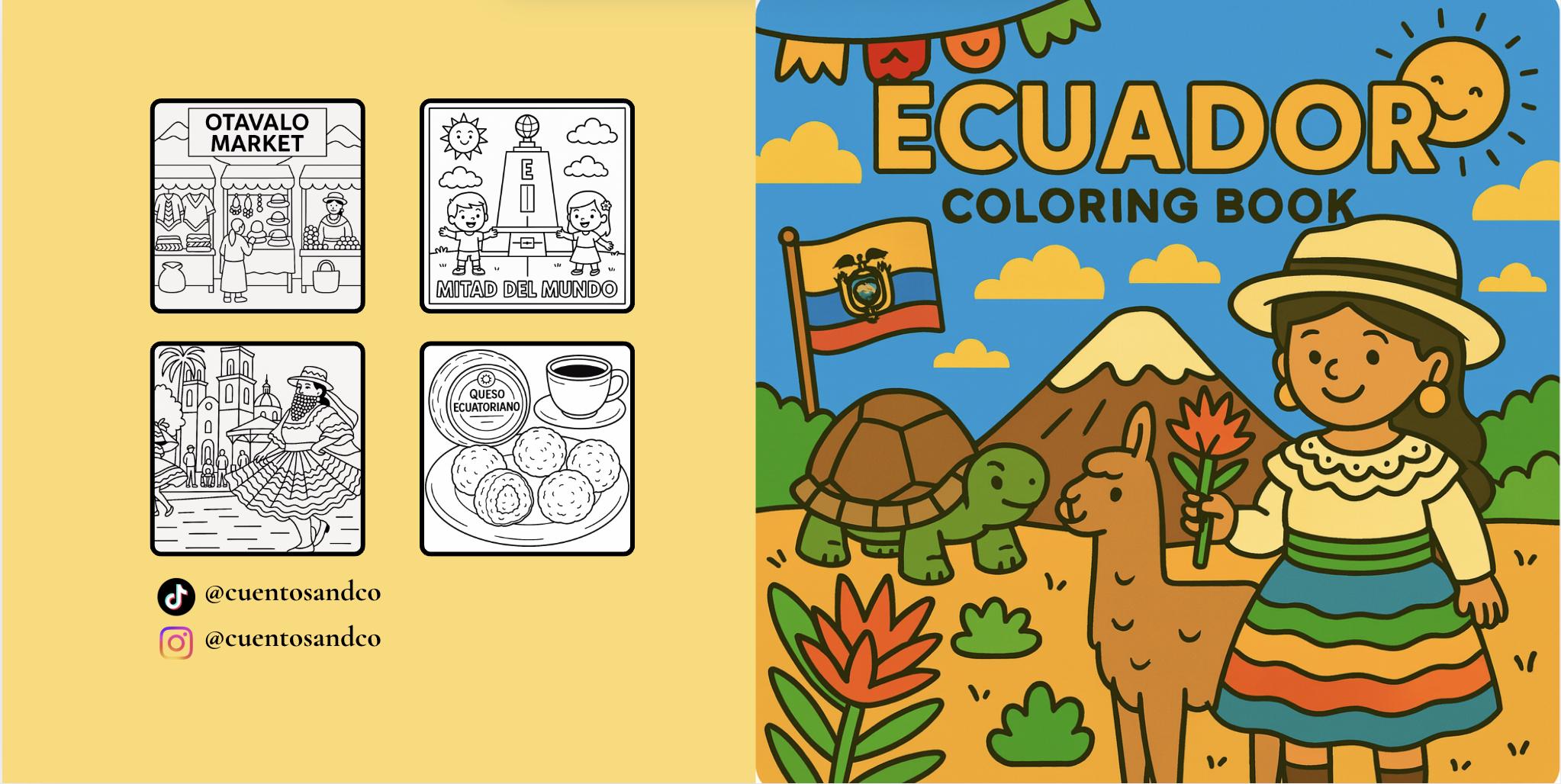 Ecuador Coloring Book for Adults | Cultural Heritage Gift - Etsy