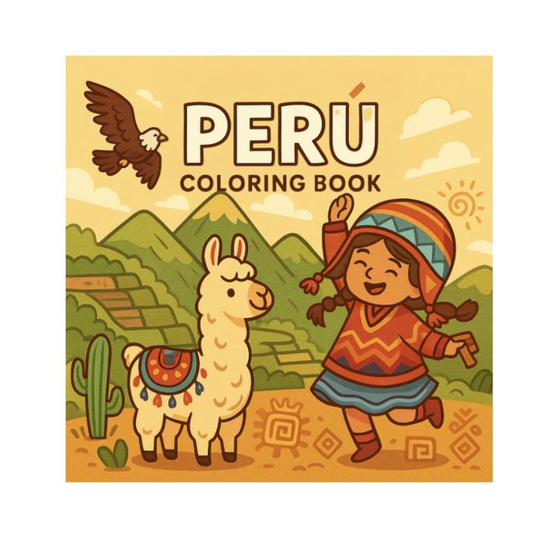 Peru Coloring Book: 27 Pages of Peruvian Culture & Landmarks - Etsy
