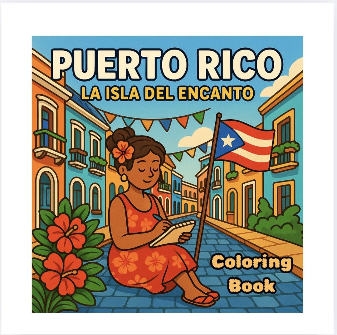Puerto Rico Coloring Book | Digital Download | 32 Easy-to-color Pages ...
