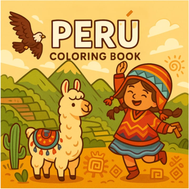 Peru Coloring Book: 27 Pages of Peruvian Culture & Landmarks - Etsy