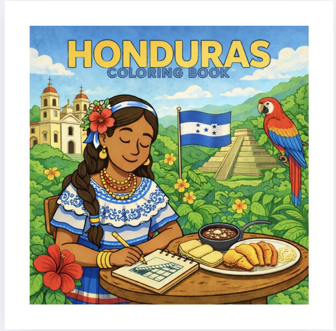 Honduras Coloring Book for Adults | Cultural Heritage Gift - Etsy