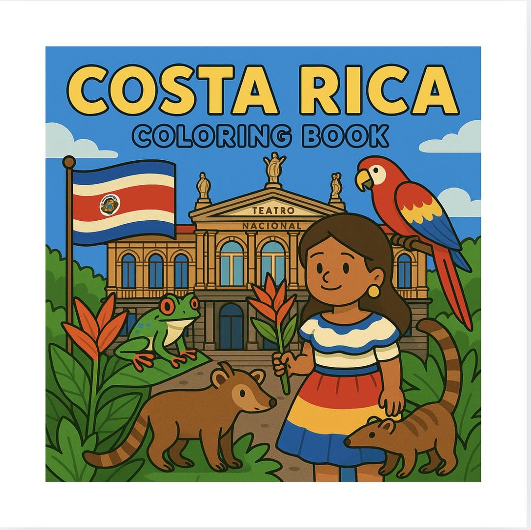 Costa Rica Coloring Book: Tropical Wildlife & Culture, 32 Pages - Etsy