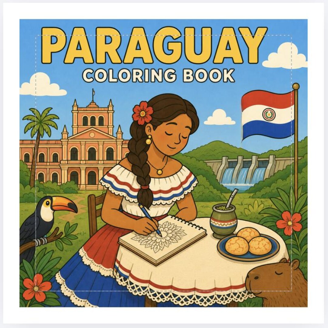 Paraguay Coloring Book | 32 Pages of Paraguay Culture & Heritage - Etsy