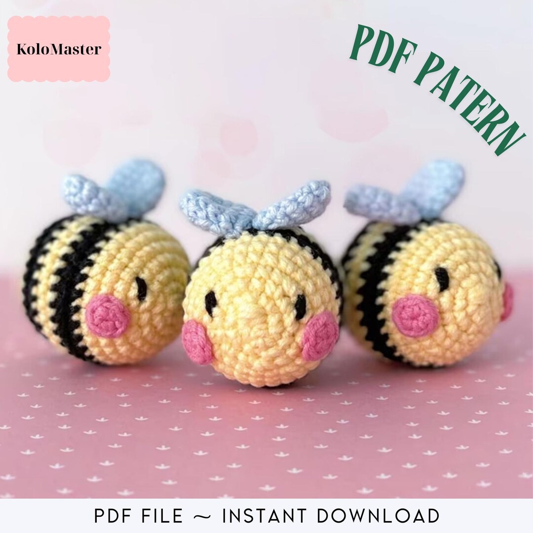 Cute Crochet Bee Plusie, Pocket Bee, Bumble Bee, Emotional Support Bee ...