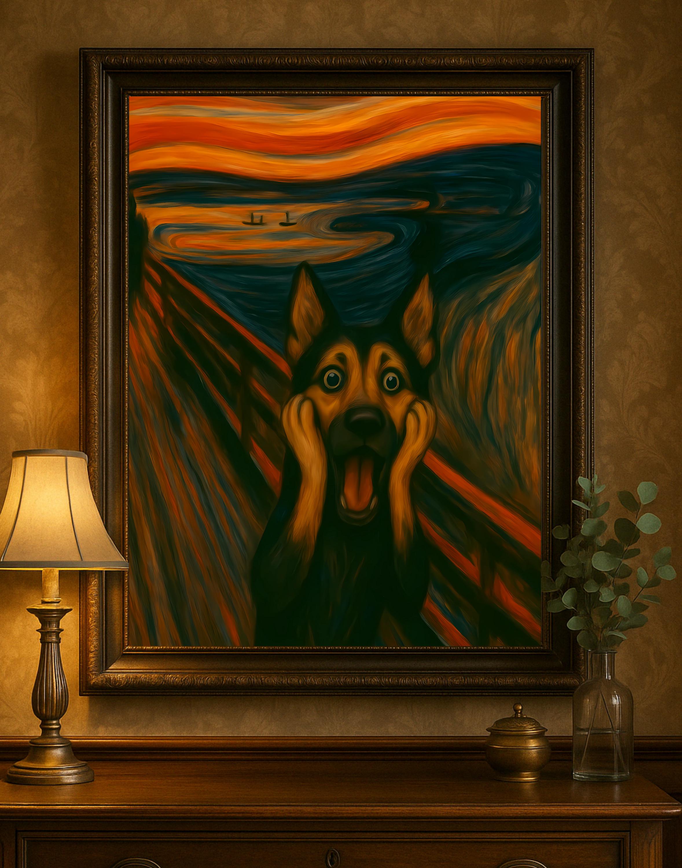 The Scream Dog Puzzle: German Shepherd Edition | Famous Art Woofs ...