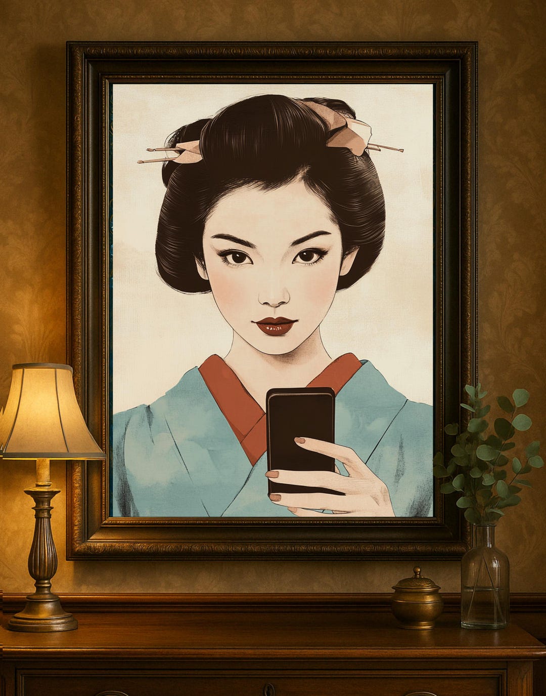 Japanese Style Portrait Puzzle – Anime-inspired Girl With Smartphone ...