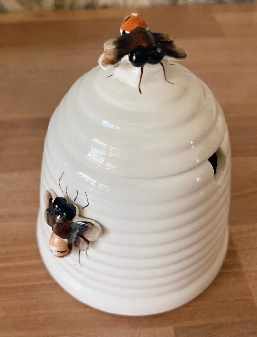 Vintage Ceramic Beehive Honey Pot With 3D Bees – Cottagecore Farmhouse ...