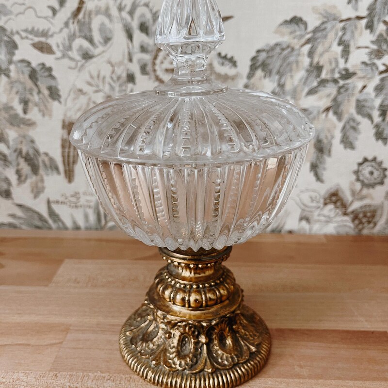 Antique Glass Candy Container - Etsy