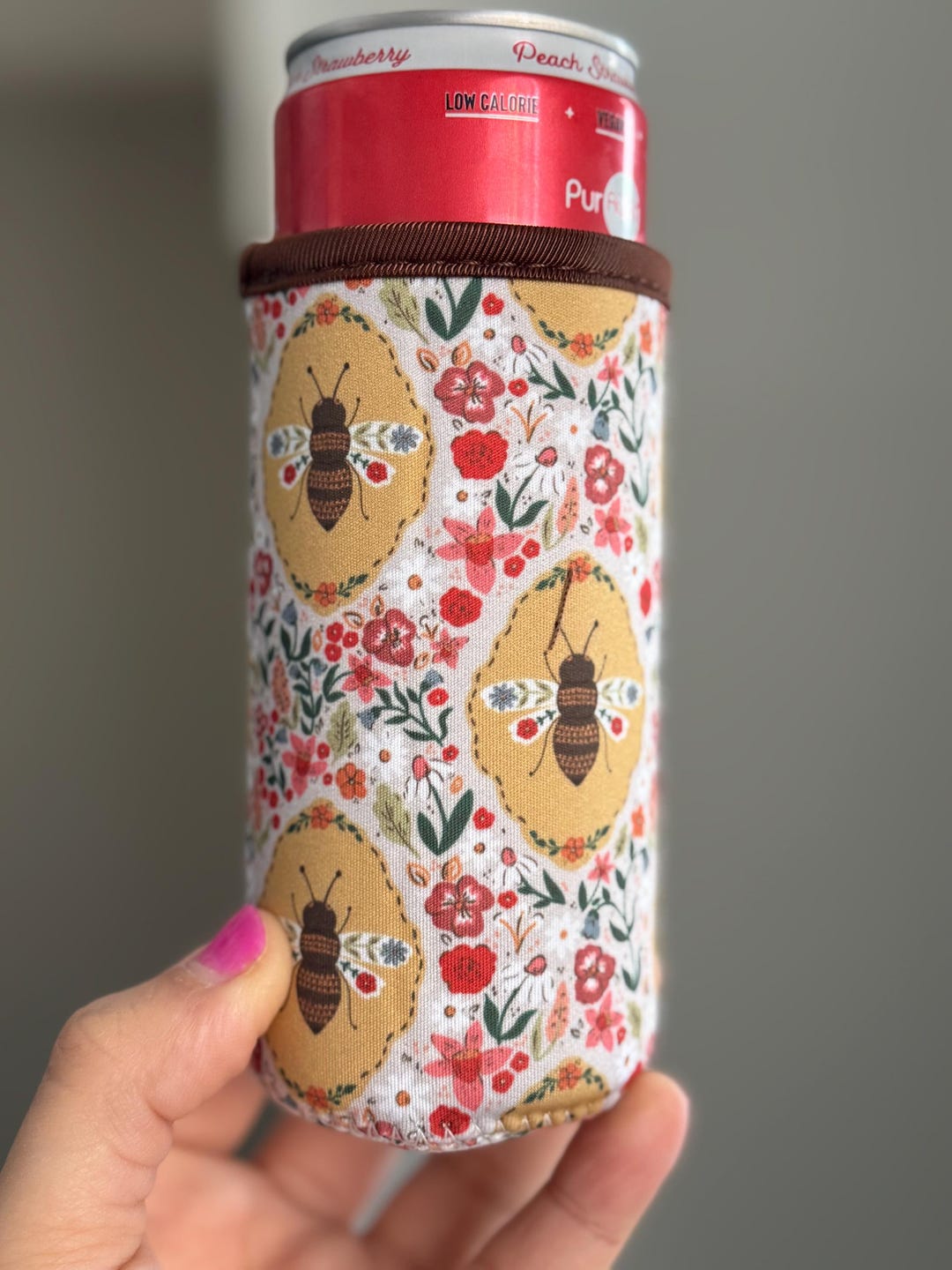 Bee Can Koozie, Reusable Cup Sleeve, Cute Koozies, Energy Drink Sleeve ...