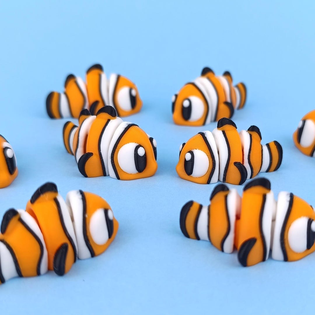 3D Printed Articulating Fish Fidget Toy | Flexible Desk Buddy | Cute ...