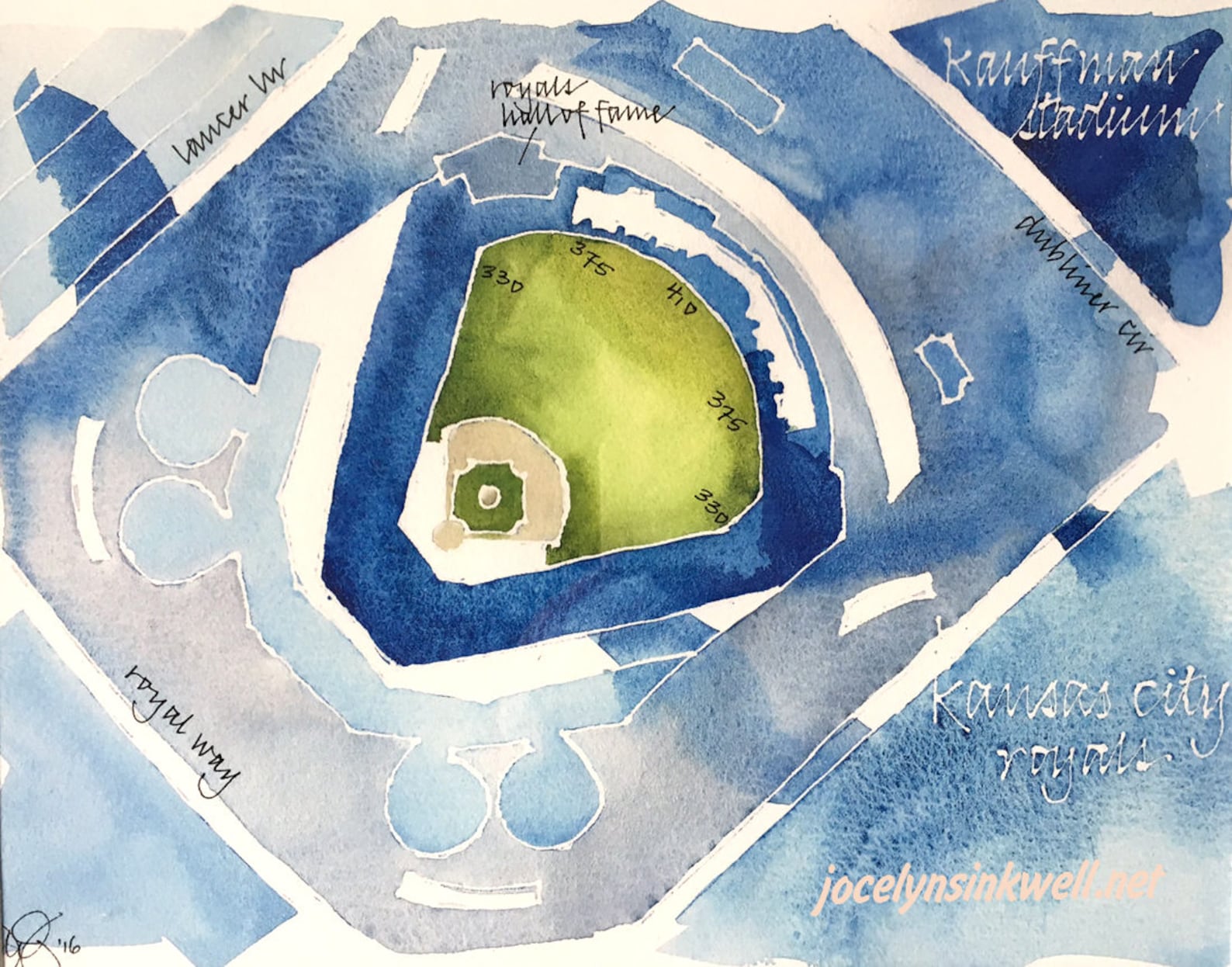 CUSTOM Baseball Stadium Watercolor Map of Your Favorite Ballpark in ...