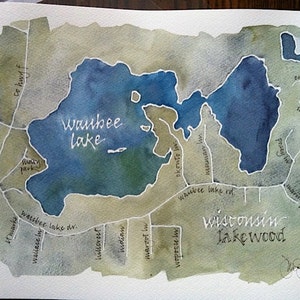 Custom Watercolor Vacation Honeymoon Map Original Painting With ...