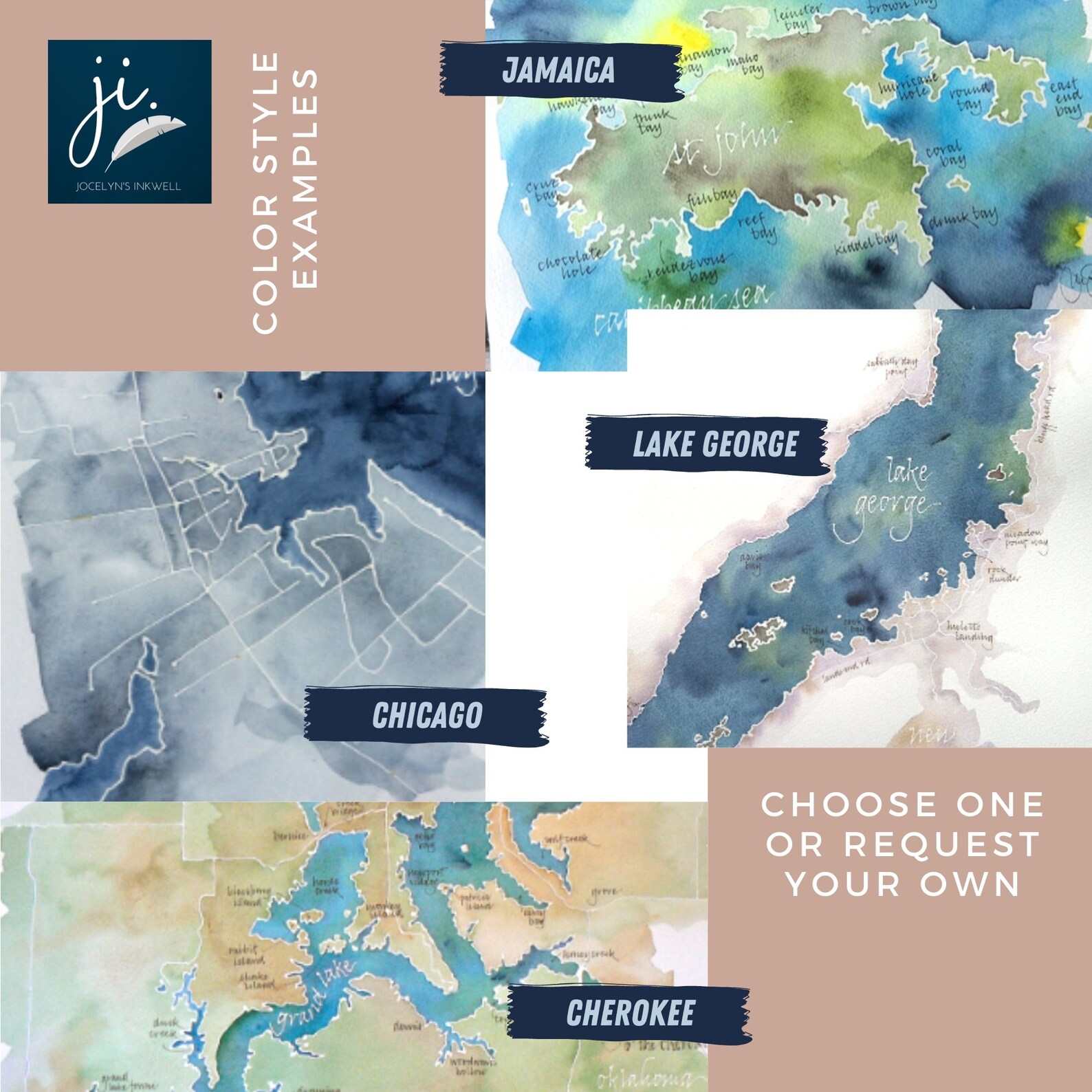 Over the Fireplace, CUSTOM Watercolor Map Painting, Enormous 22x30 ...