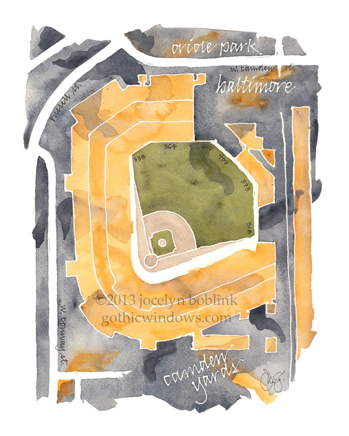 CUSTOM Baseball Stadium Watercolor Map of Your Favorite Ballpark in ...