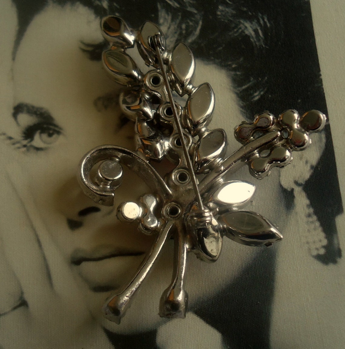 Delizza and Elster A/k/a Juliana Ruby Red Floral Spray Brooch | Etsy