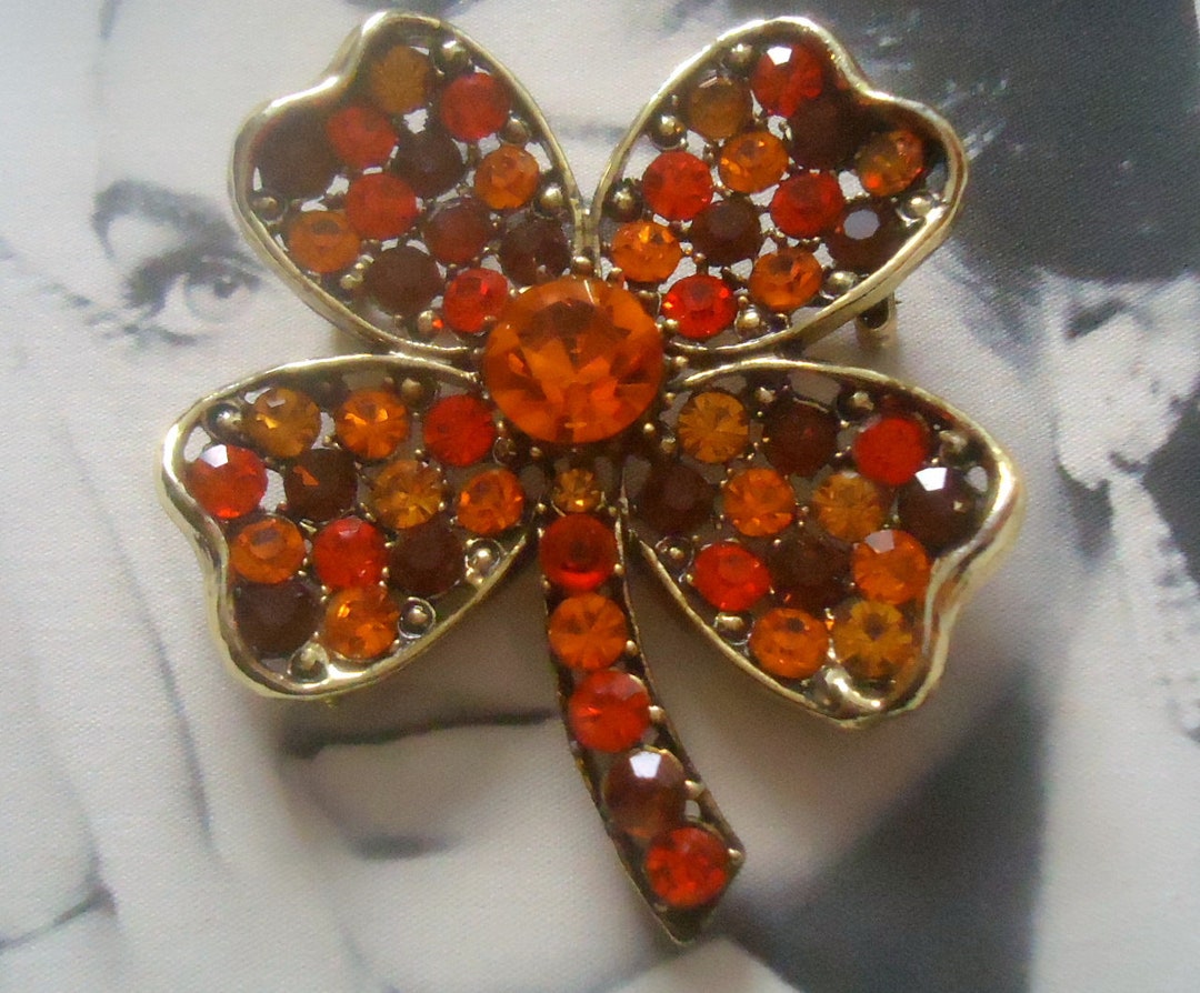 Delizza and Elster A/k/a Juliana Four Leaf Clover Flower Figural Brooch ...