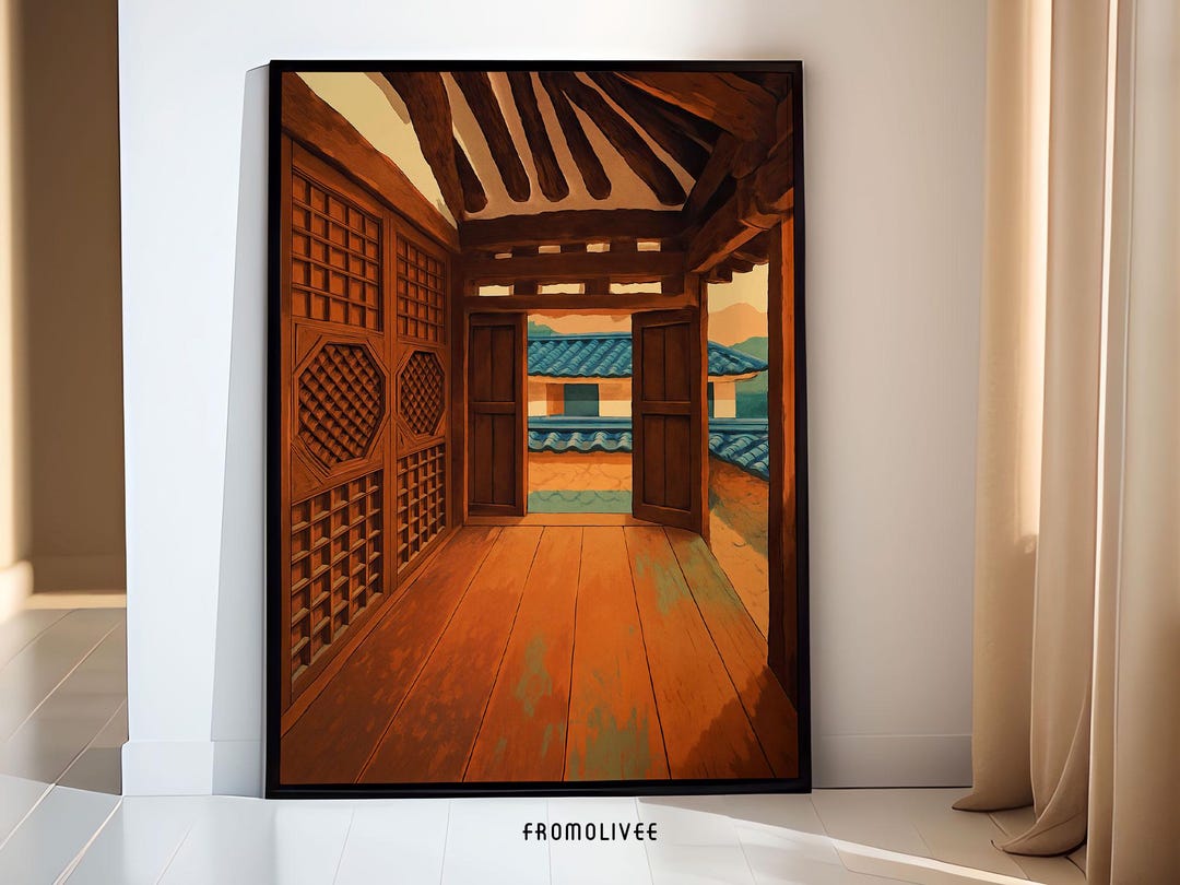Korean Hanok House Print: Traditional Architecture Wall Art (digital ...