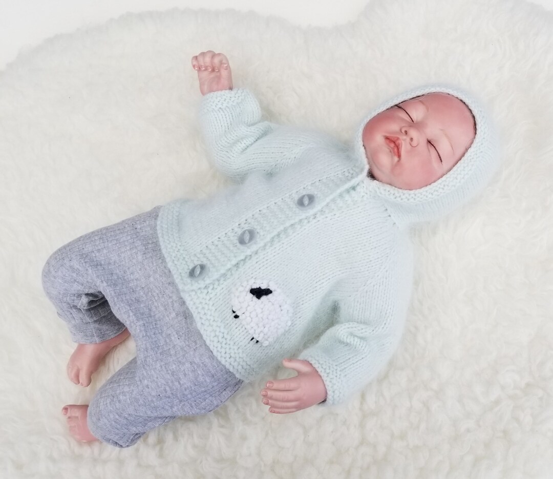 Angora Baby Hoodie With Embroidery. Baby Boy Angora Hooded Cardigan ...
