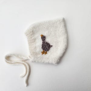 Made to Order Baby Bonnets With Goose Embroidery. Alpaca Baby Bonnet ...