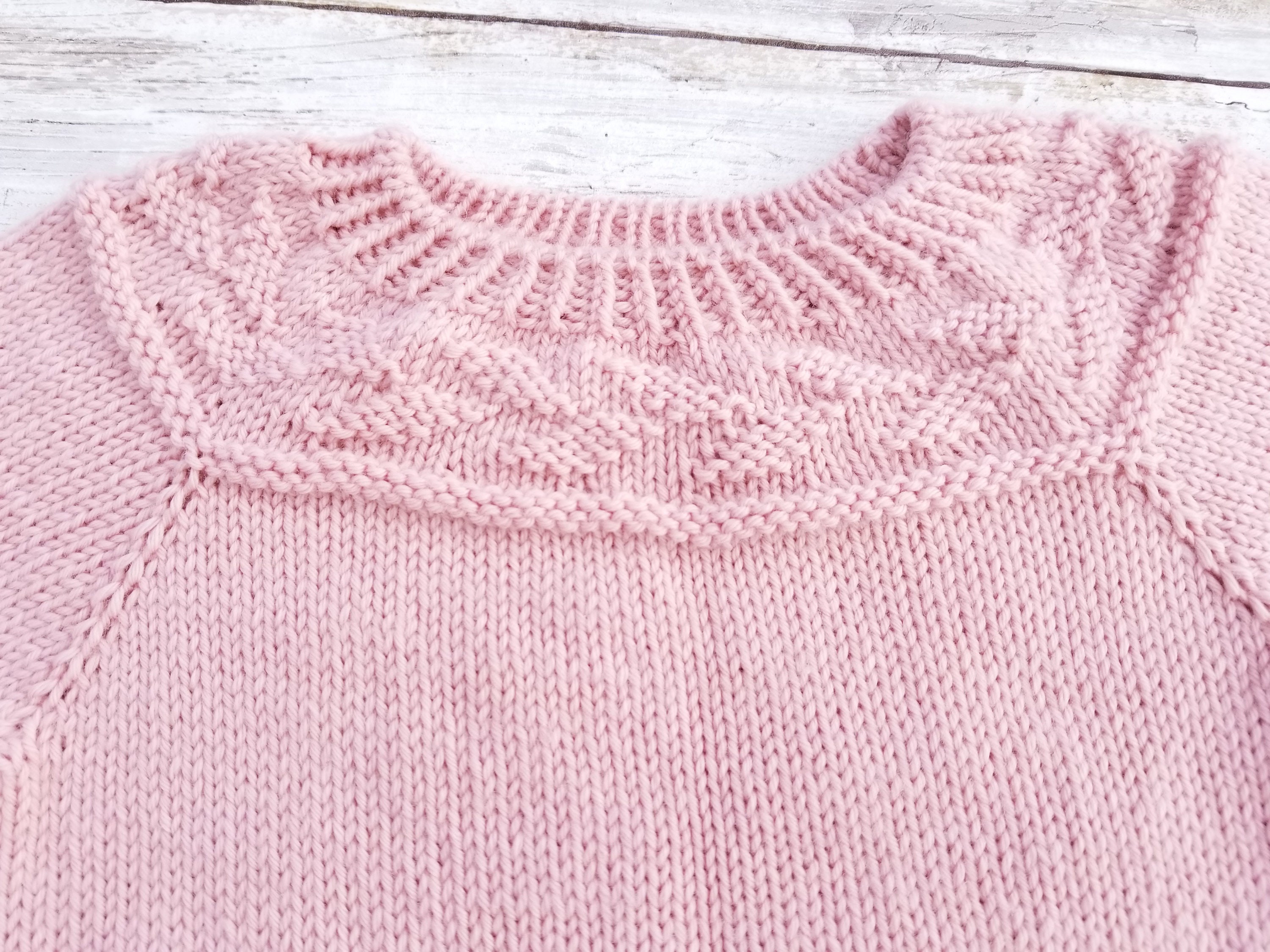 Merino Wool Baby Girl Sweater. Pink Merino Girl Pullover. Hand Knit ...