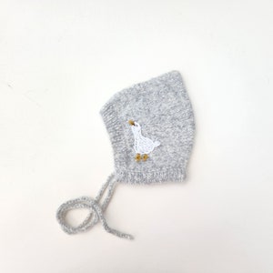 Made to Order Baby Bonnets With Goose Embroidery. Alpaca Baby Bonnet ...