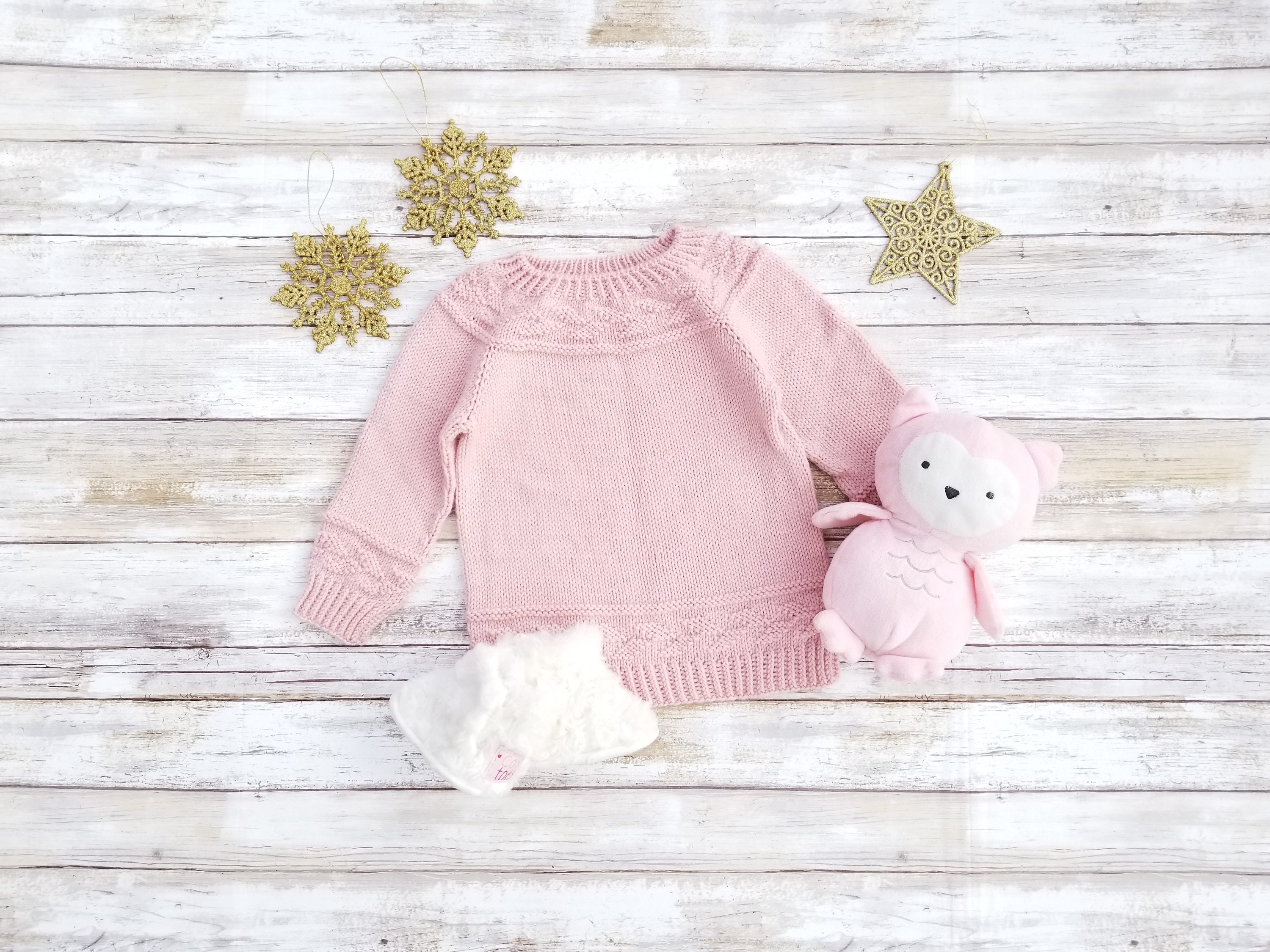 Merino Wool Baby Girl Sweater. Pink Merino Girl Pullover. Hand Knit ...