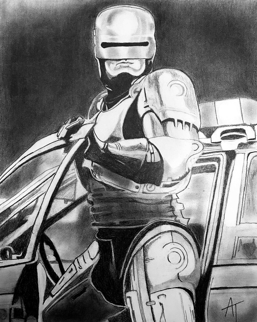 Robocop Fan Art Charcoal Print - Etsy