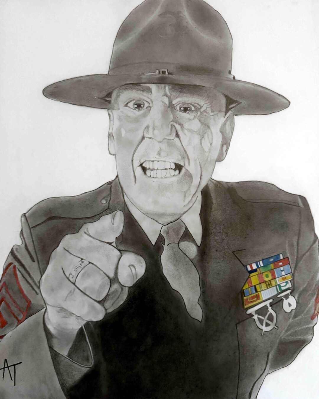 Lee Ermey Fan Art Full Metal Jacket Charcoal Print - Etsy