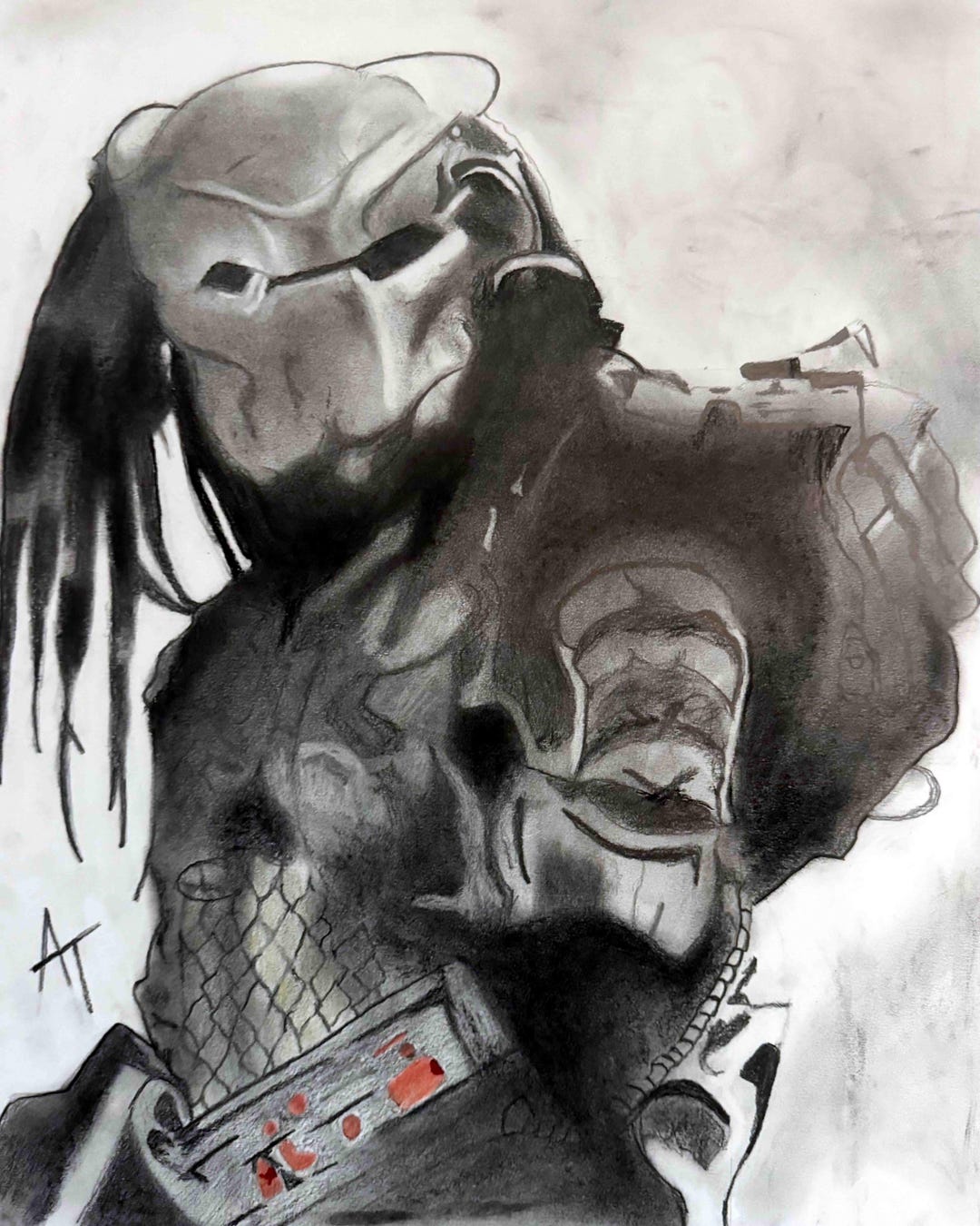 Predator Fan Art Charcoal Print - Etsy