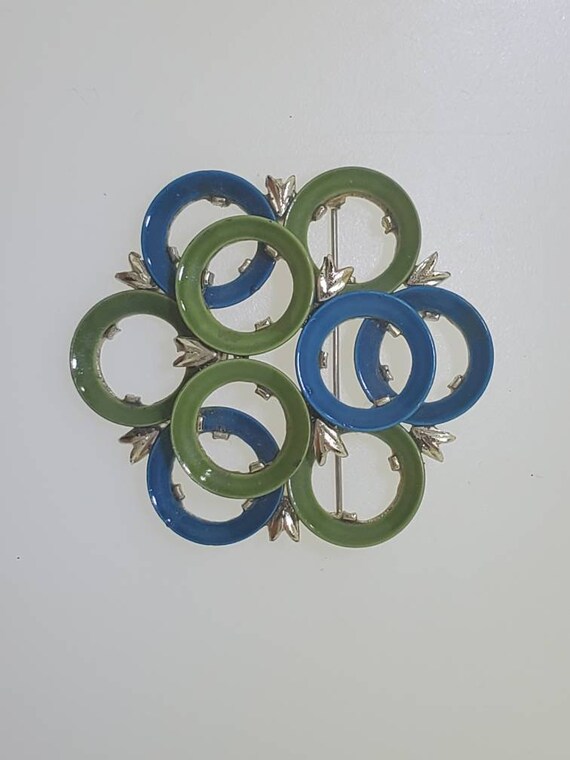 Vintage Mod 1960’s enamel metal flower jewelry Bold … - Gem