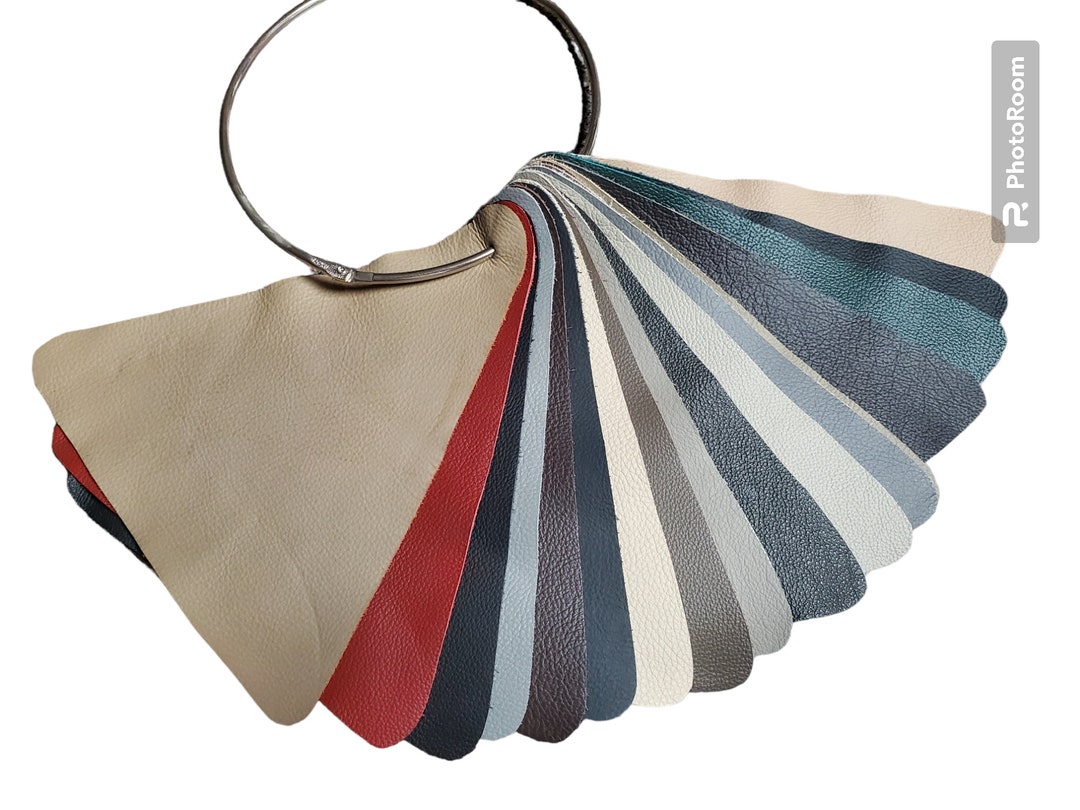 Leather Sample Ring Genuine Leather Swatchbook in Neutral Colors ...