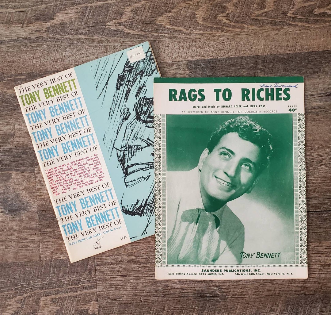 Tony Bennett Songbook Vintage Sheet Music Rags to Riches the Very Best ...