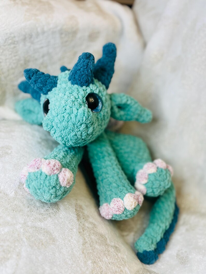 Crochet Dragon Plush Custom Stuffed Animal Fantasy Stuffie Baby Dragon ...