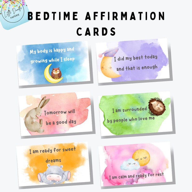 Printable Bedtime Affirmation Cards for Kids – Gentle Nighttime Routine ...