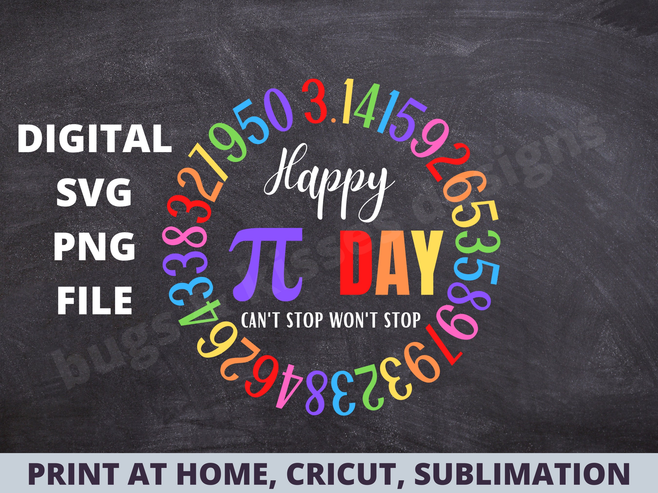 DIGITAL Happy PI Day 3.14 Svg, Png, Teacher, Math, Printable ...