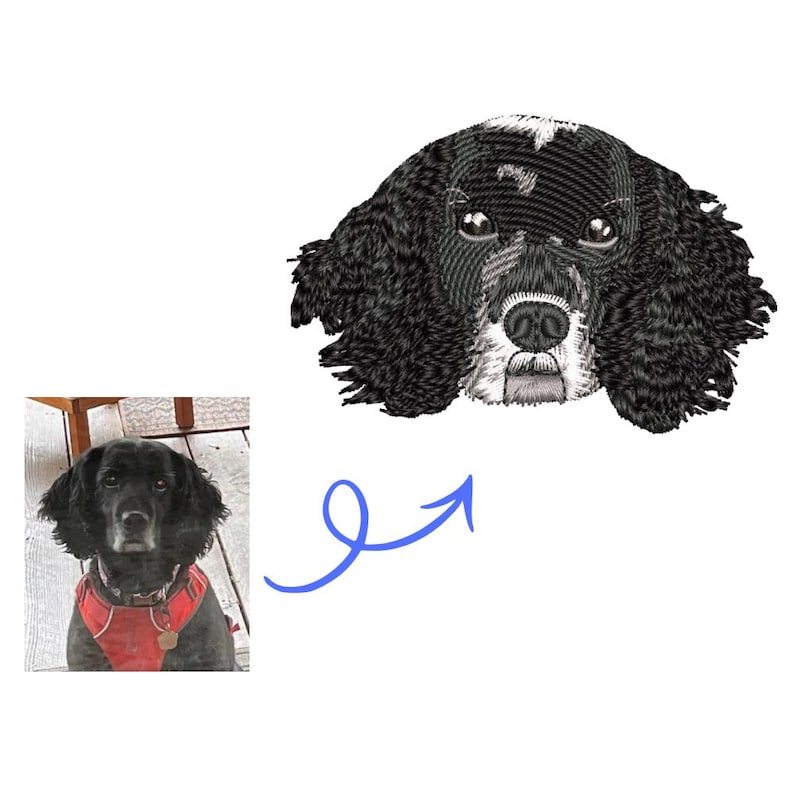 Custom Pet Embroidery Design File , Personalized Dog Portrait ...
