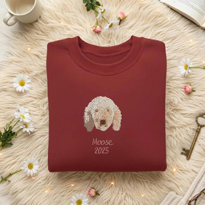 Custom Pet Embroidery Design File , Personalized Dog Portrait ...