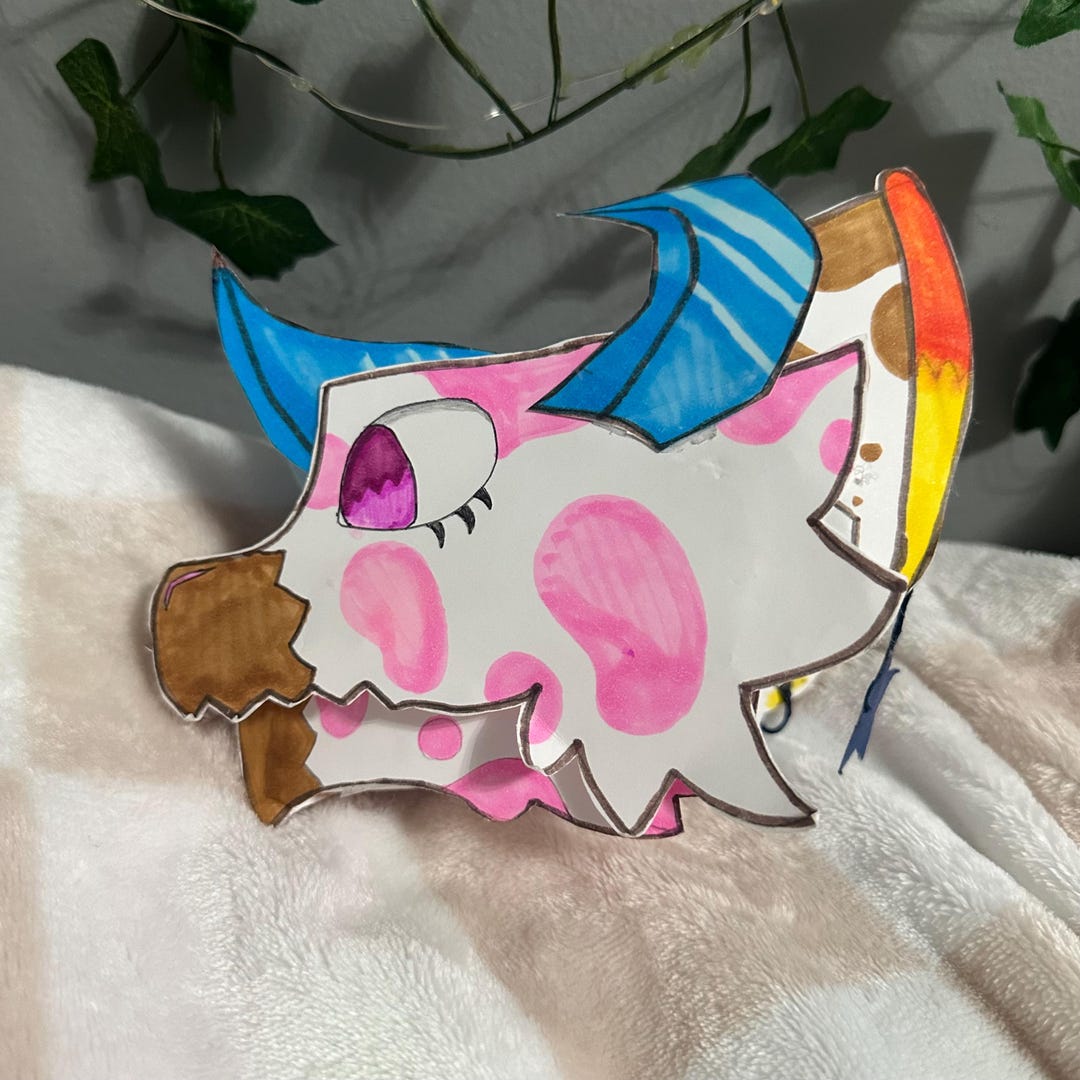 Strawberry Cow Paper Dragon Puppet - Etsy