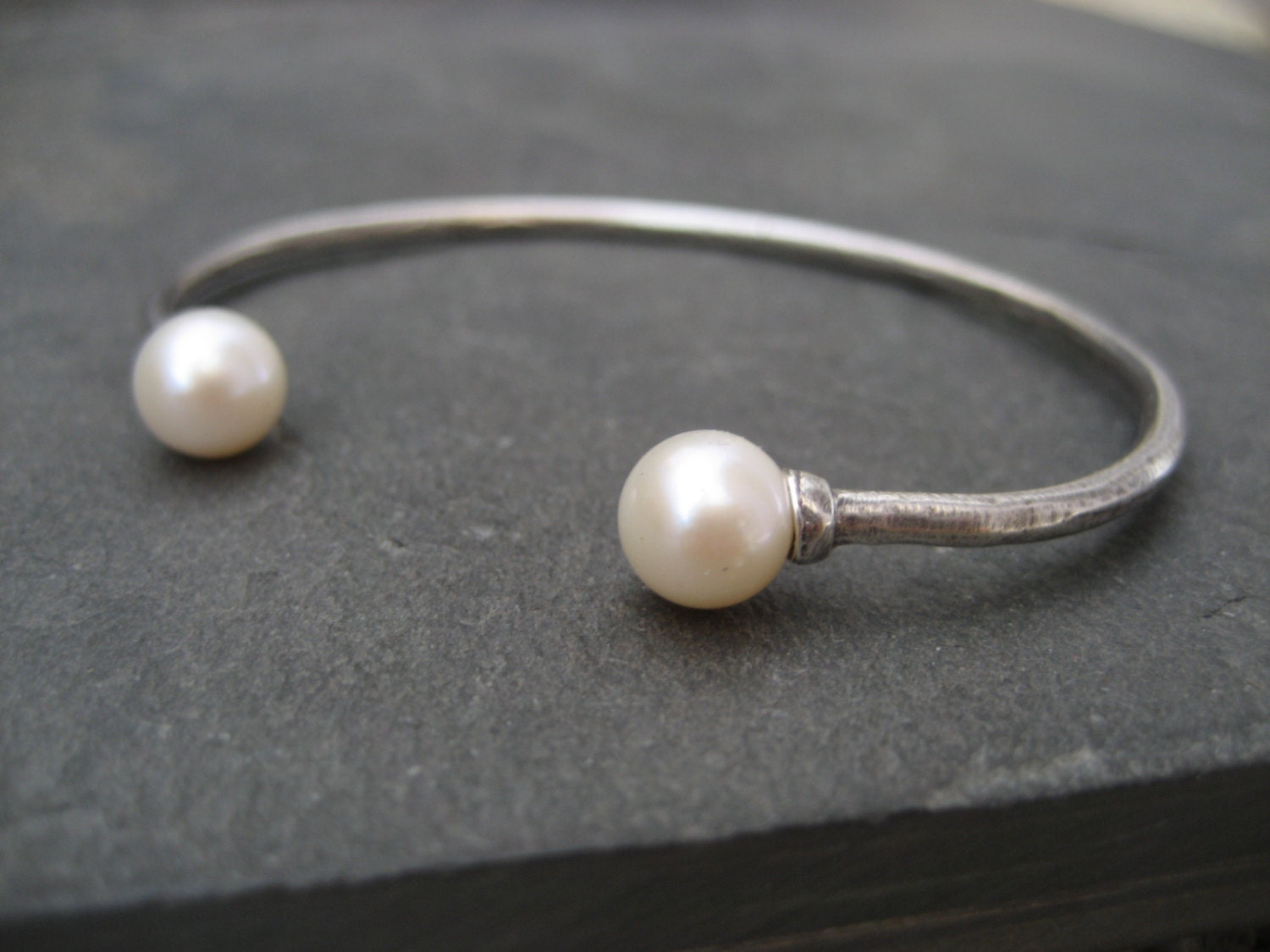 Double Pearl Cuff Cultured Pearl Silver Cuff Gold Cuff - Etsy
