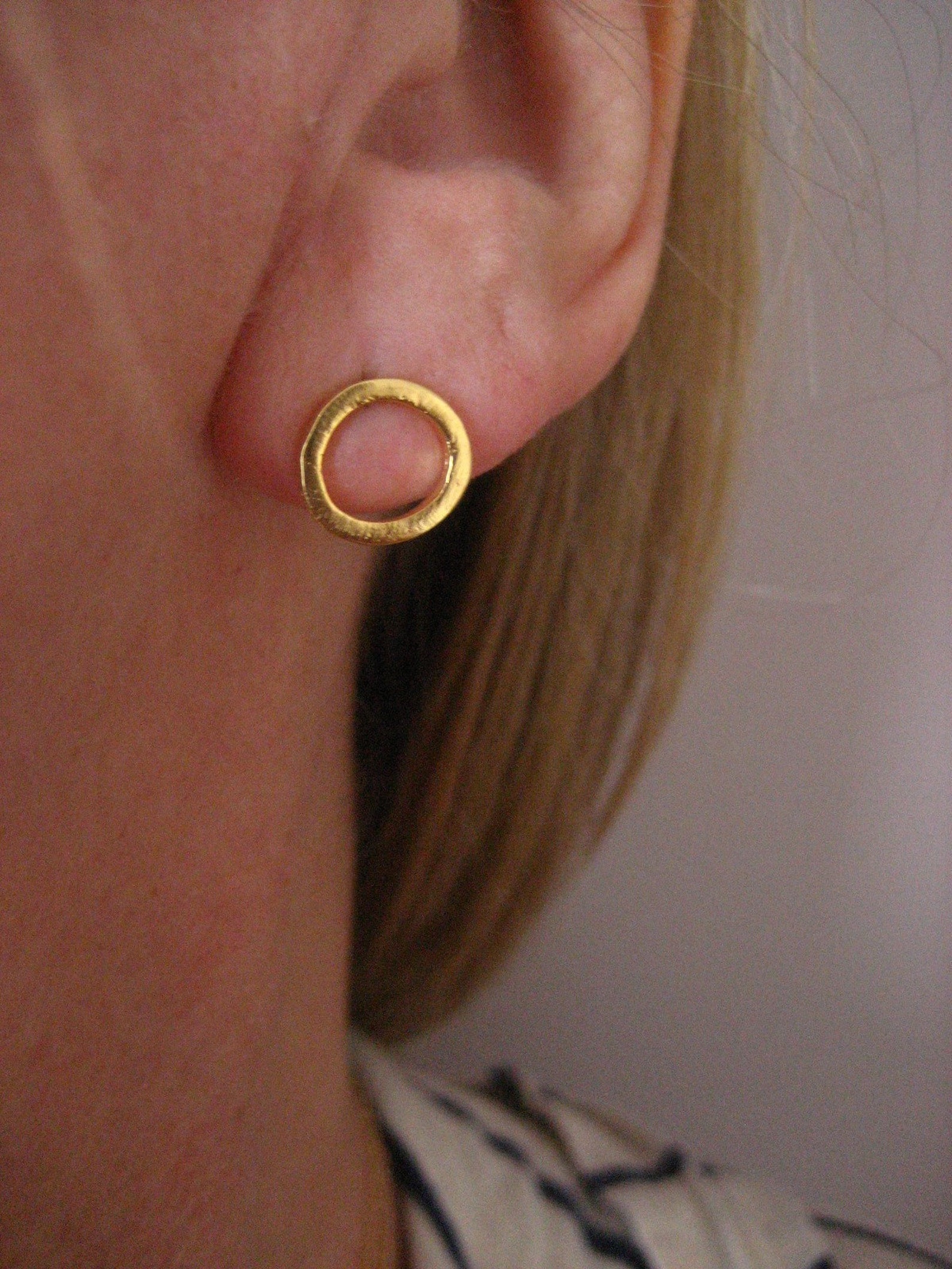 Circle Studs Circle Earrings Gold Open Circle Round Studs - Etsy UK