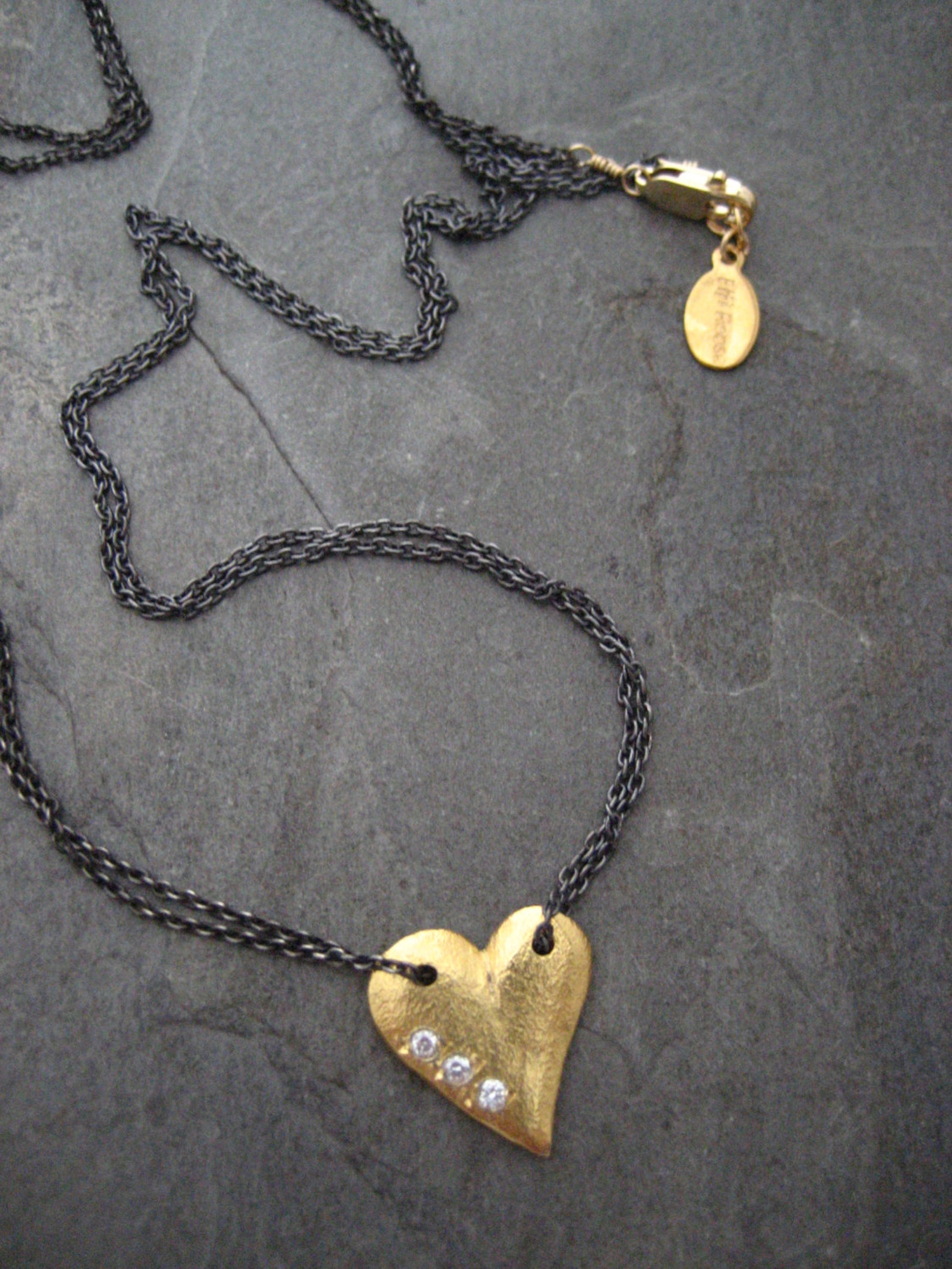 Heart of Gold, Heart Pendant, Love Necklace, Valentine, Heart With ...